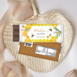 EDITABLE Bee Candy Bar Wrapper Chocolate Bar Wrappers Honey Bee Party ...