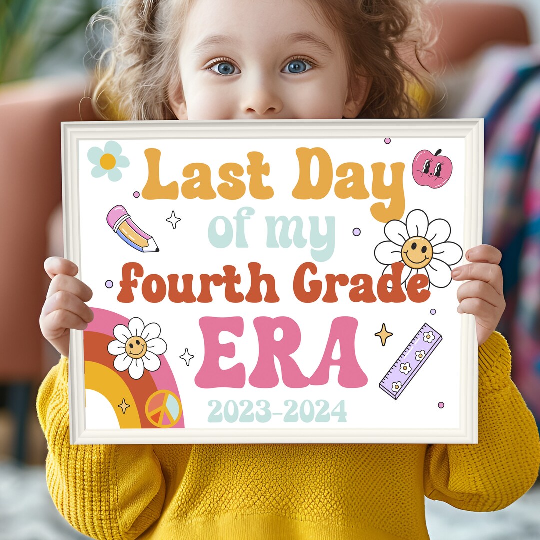 Editable Groovy School Sign, Last Day of Kindergarten Sign School ...