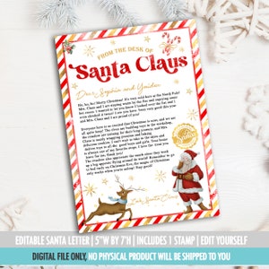 First Time Elf Arrival Letter From Santa Return Letter Christmas Elf I ...