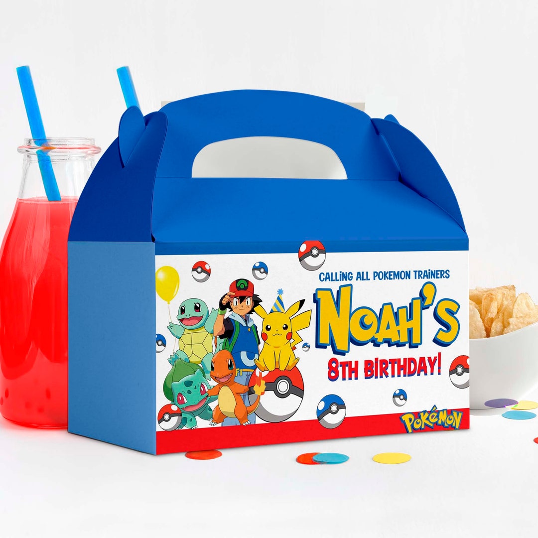 Pokemon Label Gable Boxes Printable Pikachu Party Treats Editable ...