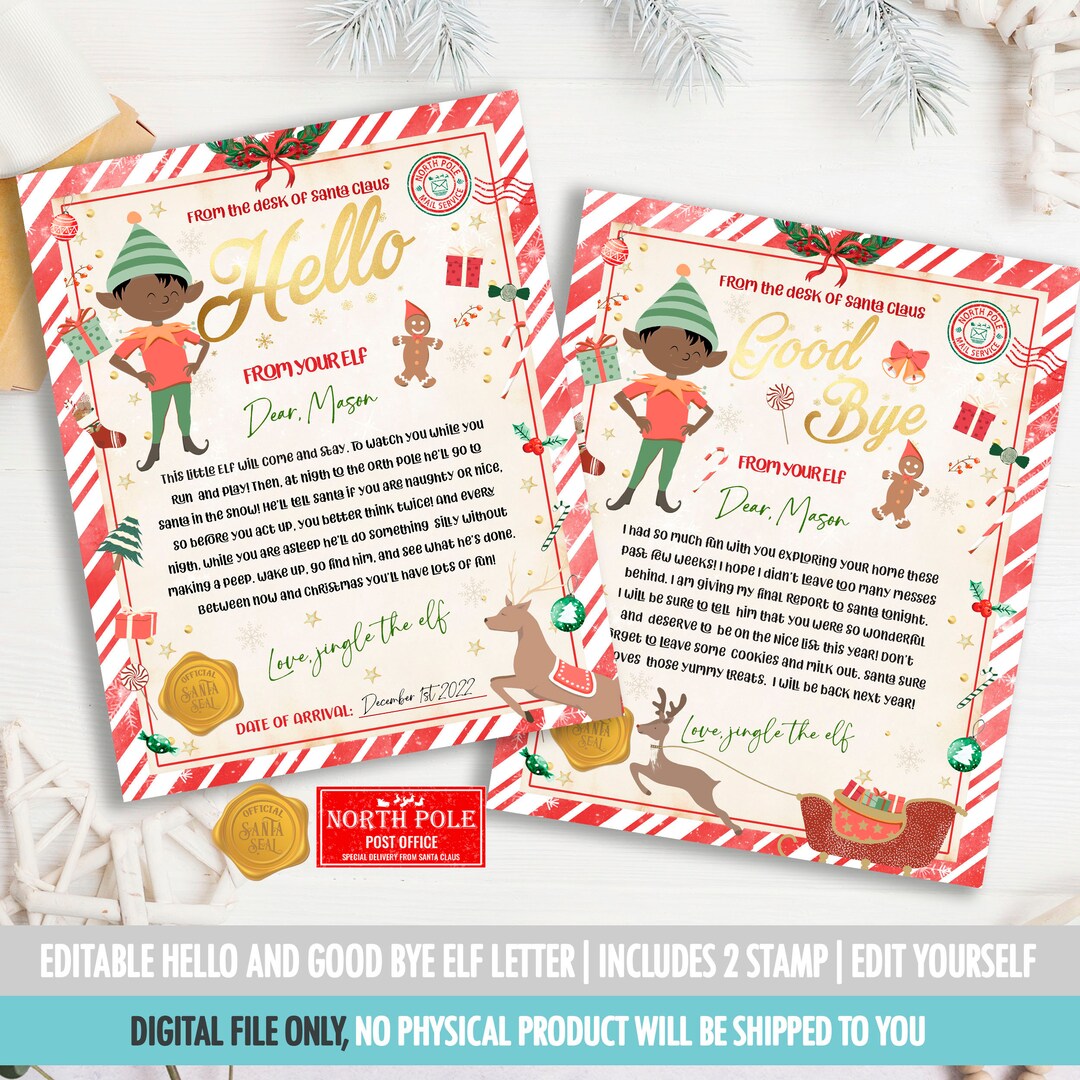 Editable Elf Arrival Letter I'm Back Letter From Elf Hello From Elf ...