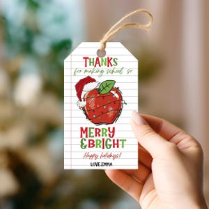 Thanks for Making School Merry and Bright Tag Christmas Gift Tag ...