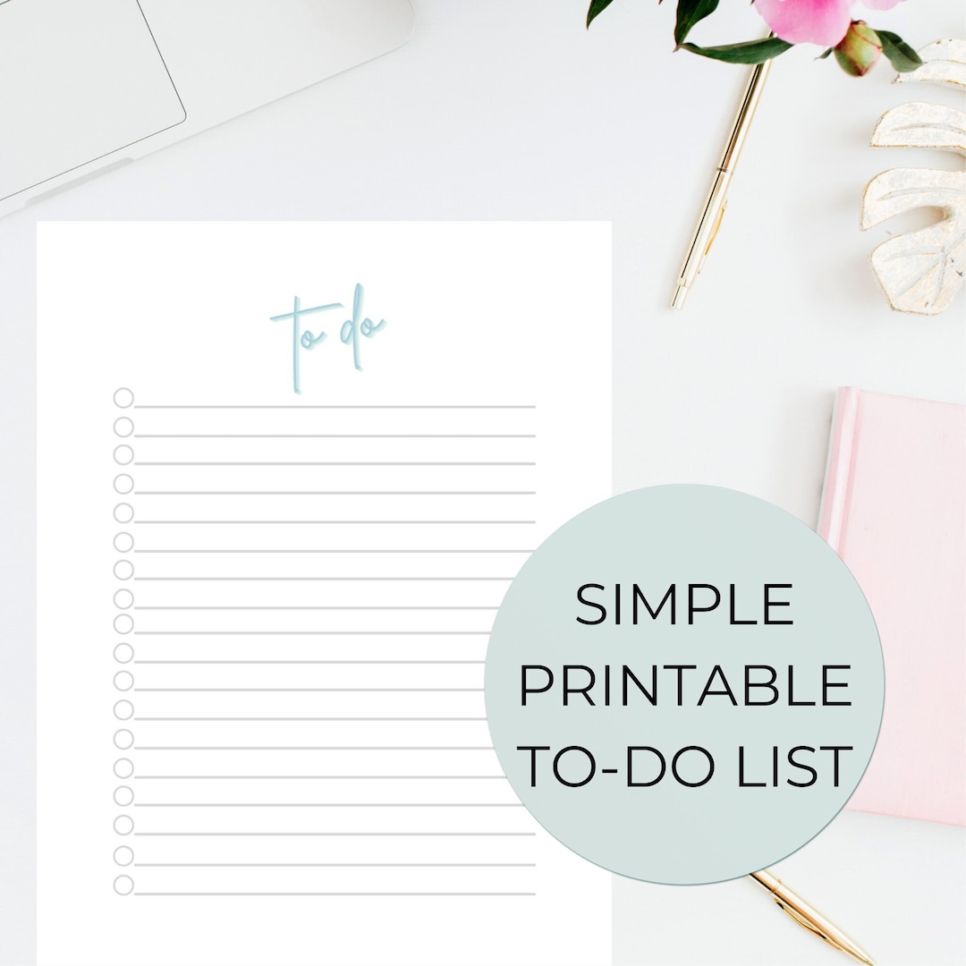 Simple Printable to Do List, Minimal, Digital Download, Task List, - Etsy
