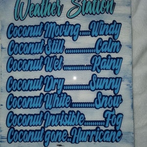 Coconut Weather Sign - Etsy