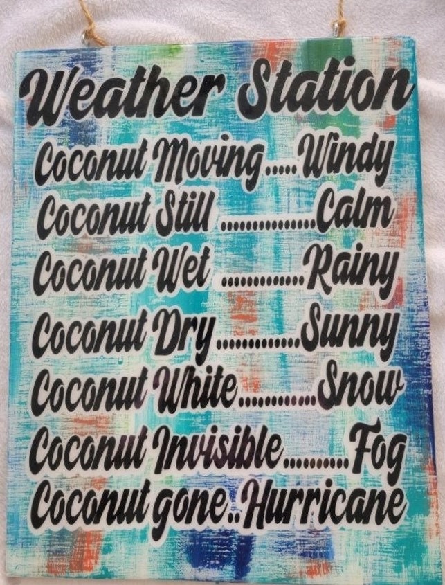 Coconut Weather Sign - Etsy