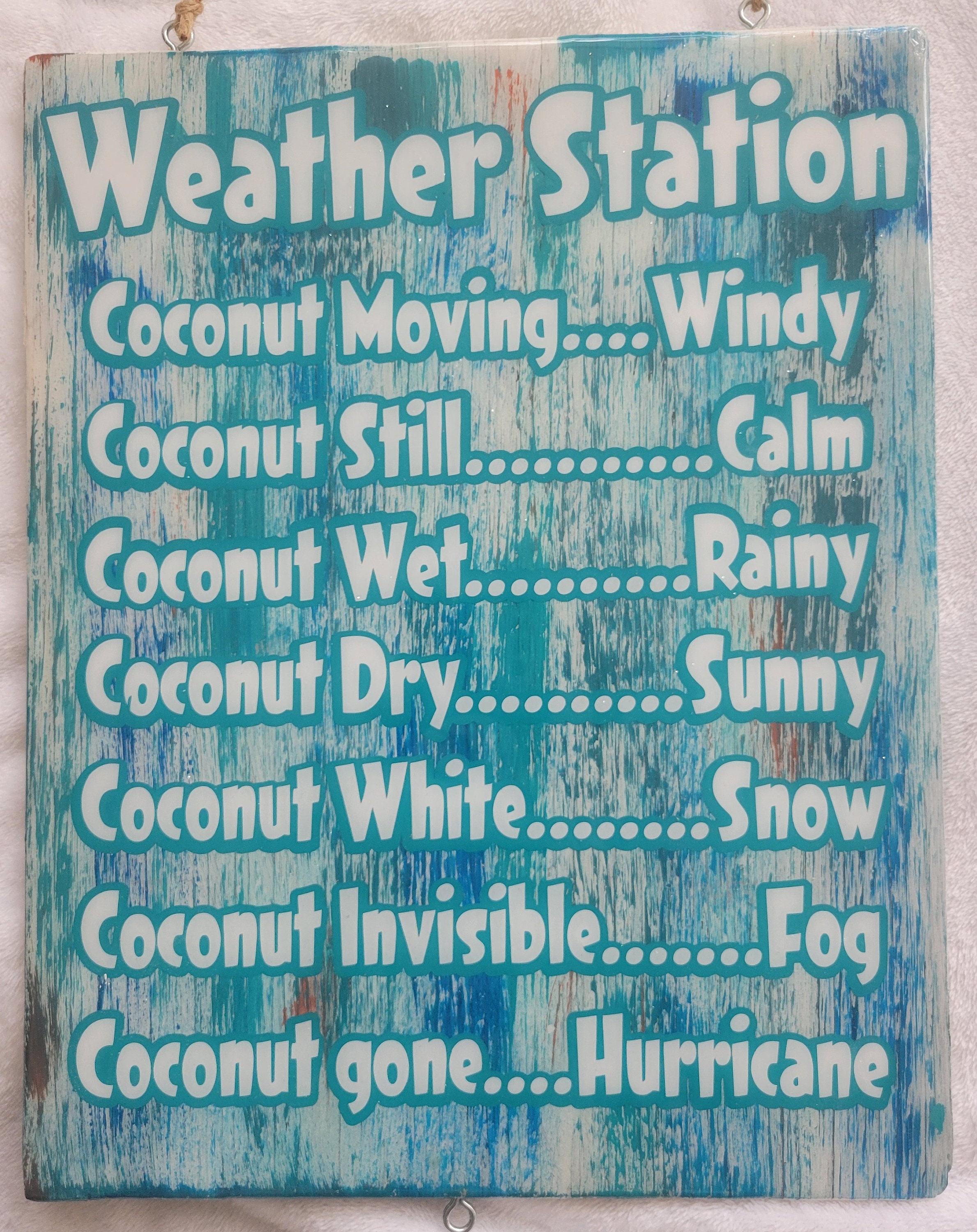 Coconut Weather Sign - Etsy