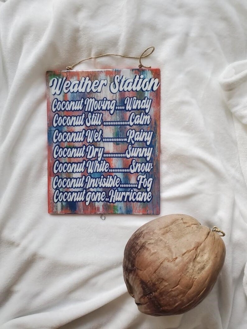 Coconut Weather Sign - Etsy