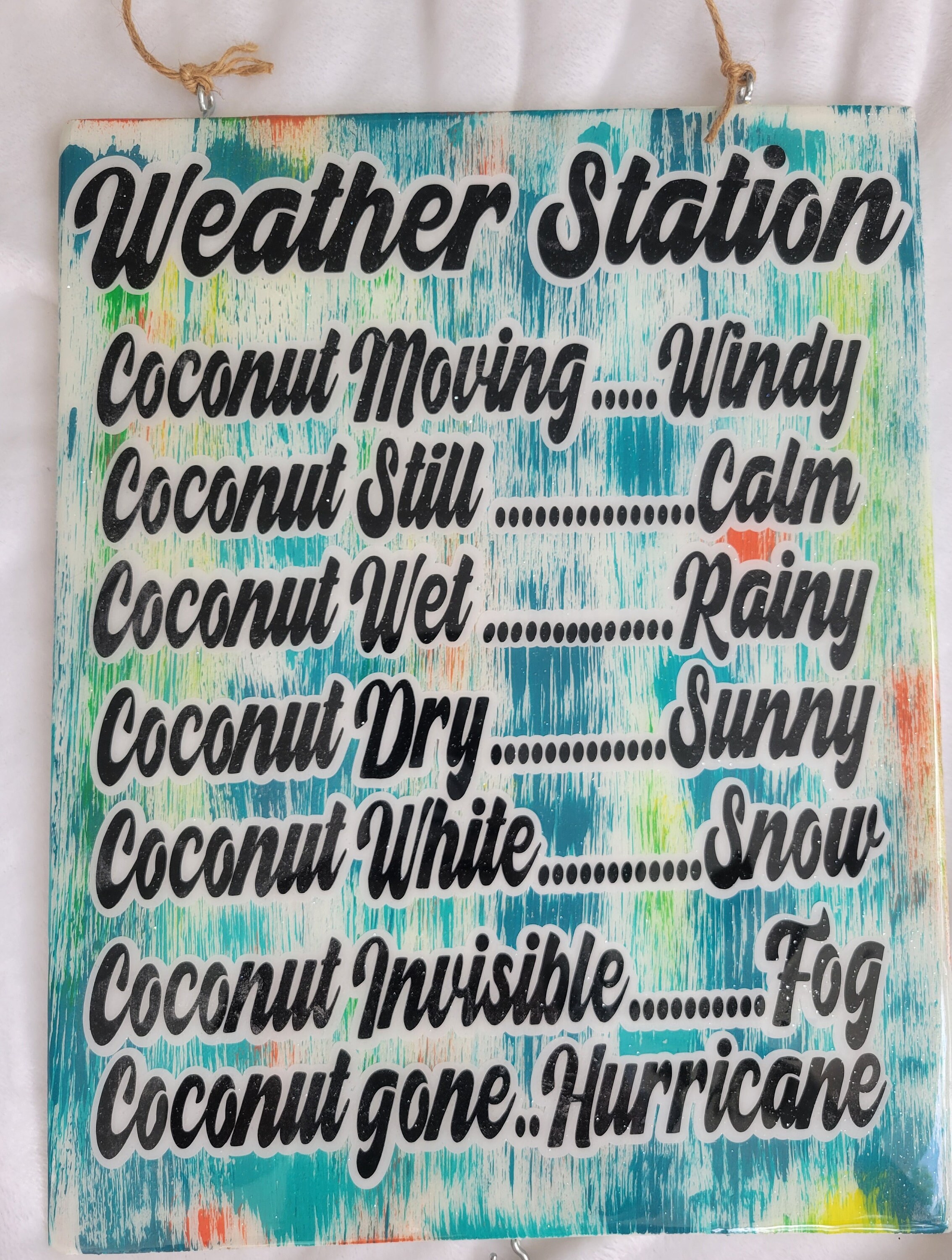 Coconut Weather Sign - Etsy
