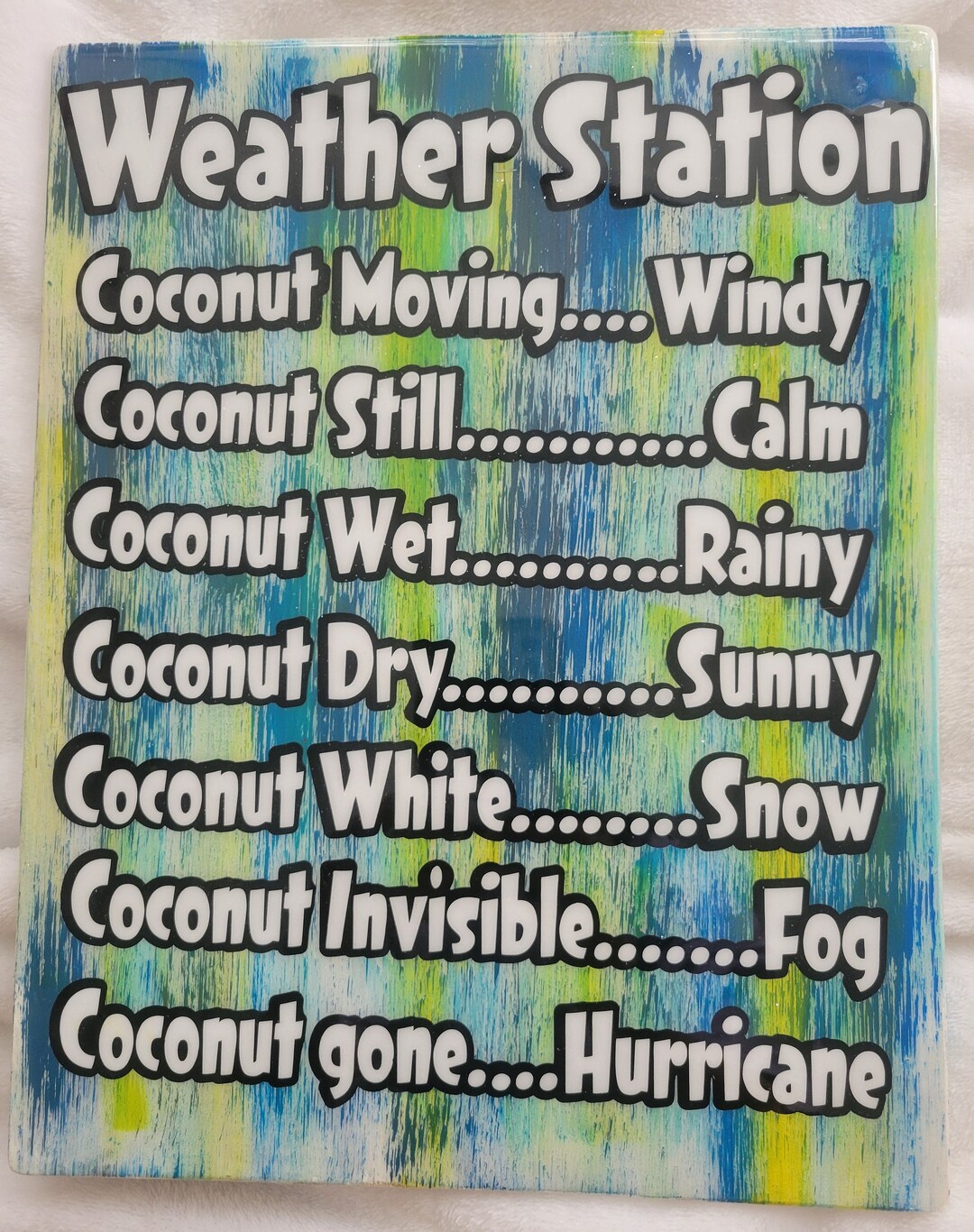 Coconut Weather Sign - Etsy