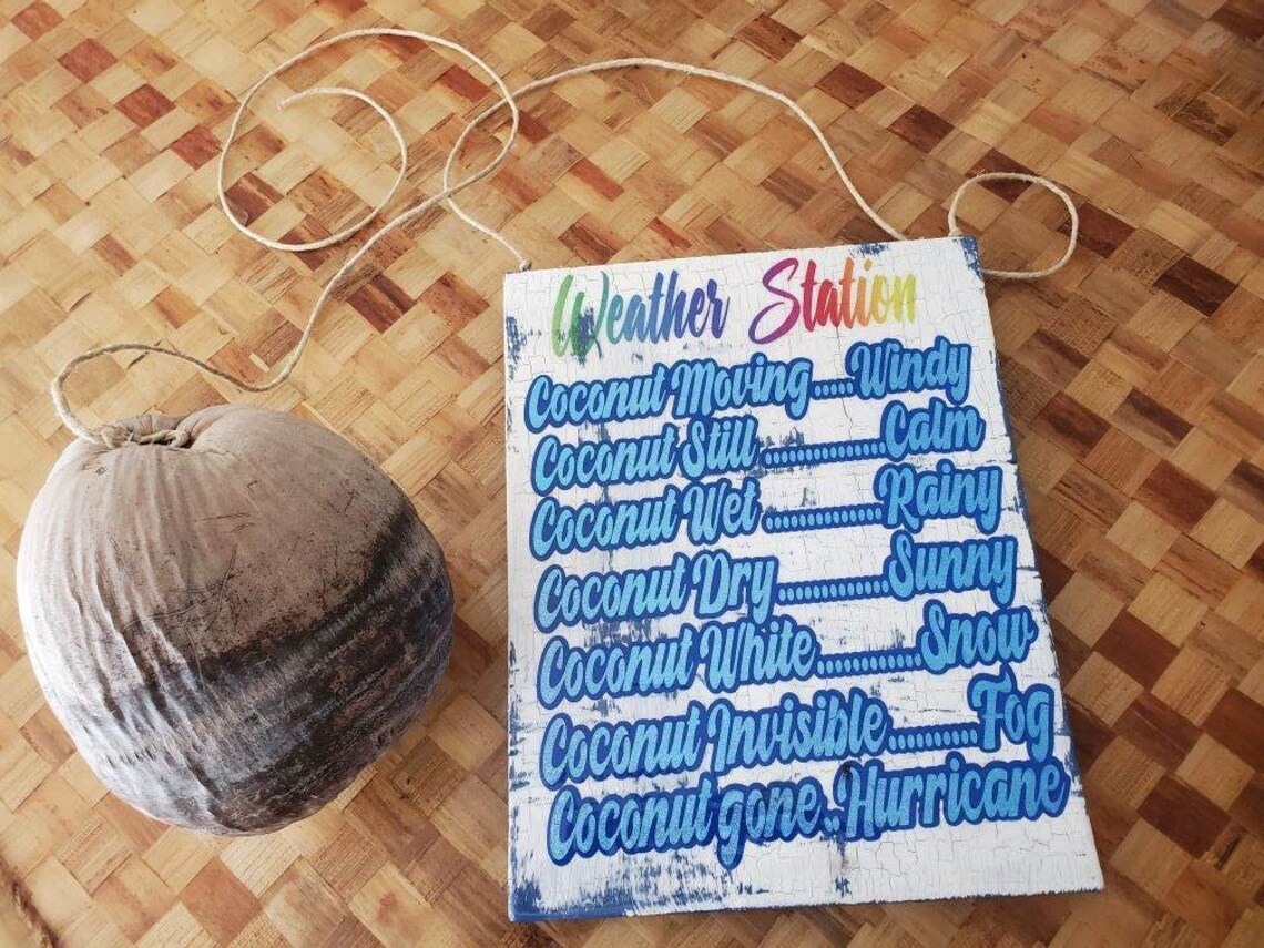 Coconut Weather Sign - Etsy