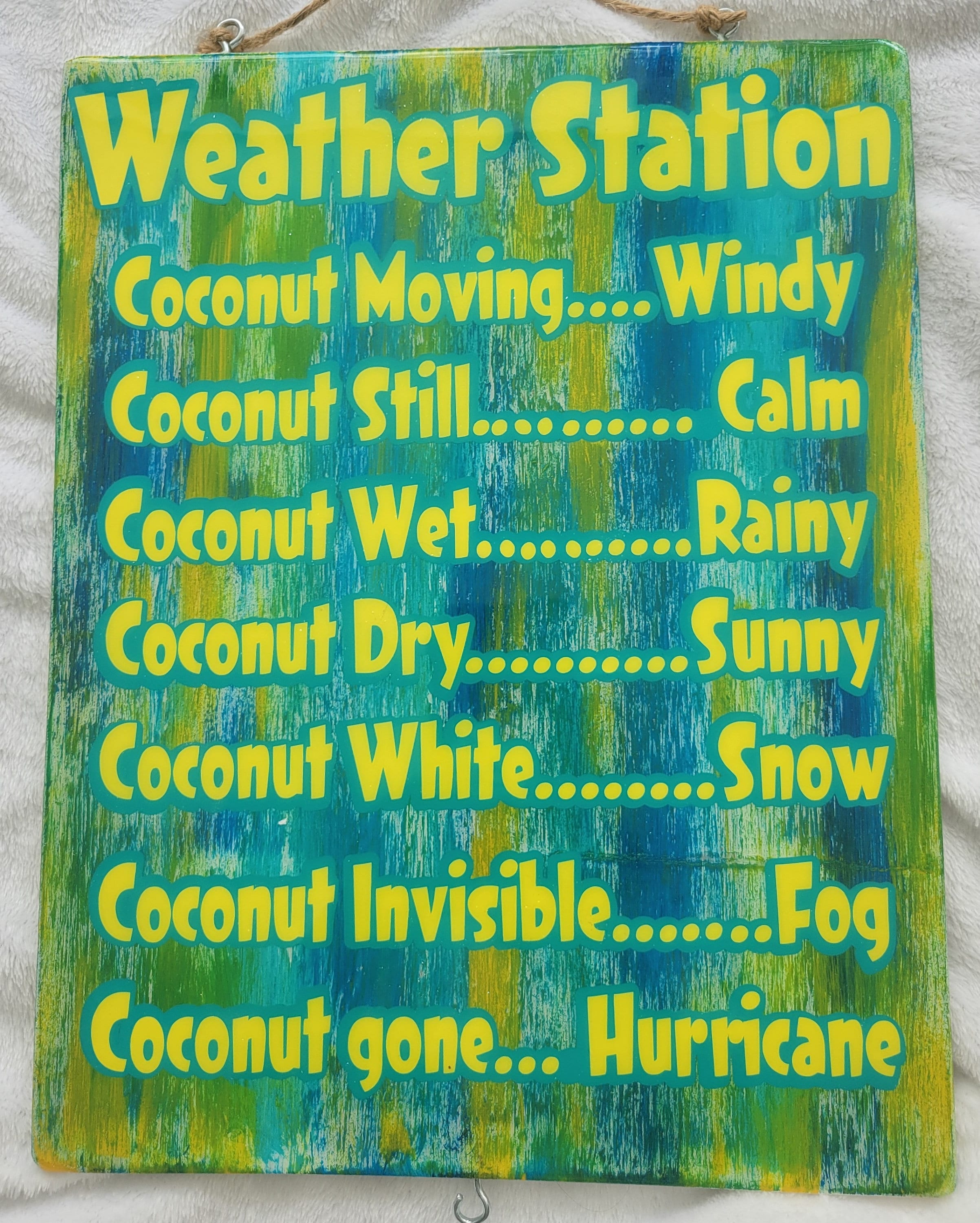 Coconut Weather Sign - Etsy