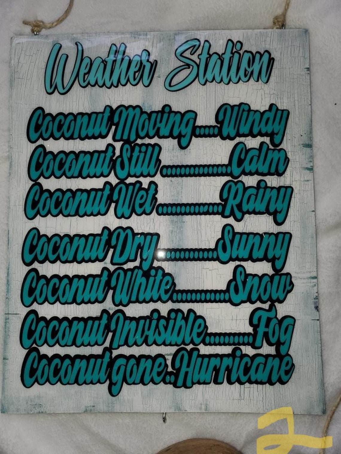 Coconut Weather Sign - Etsy