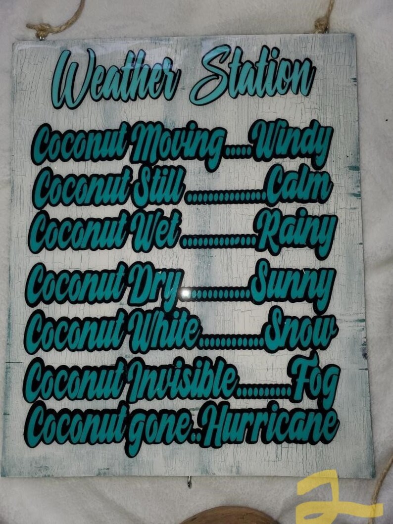 Coconut Weather Sign - Etsy
