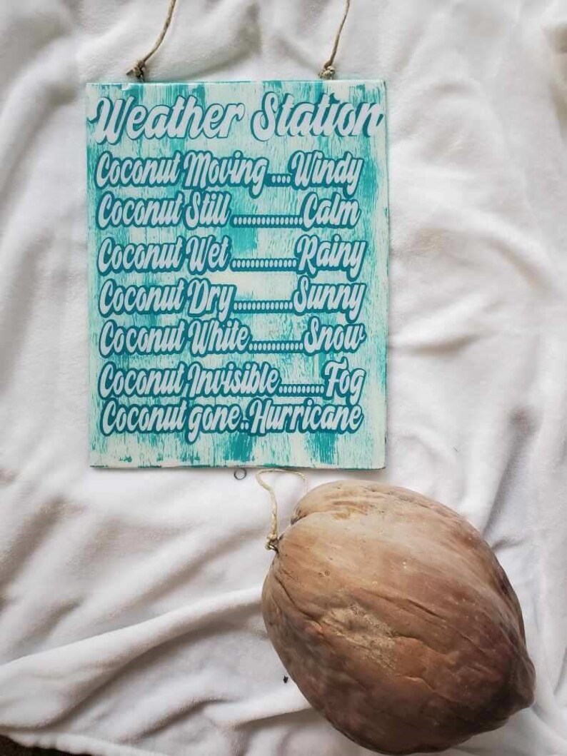Coconut Weather Sign - Etsy