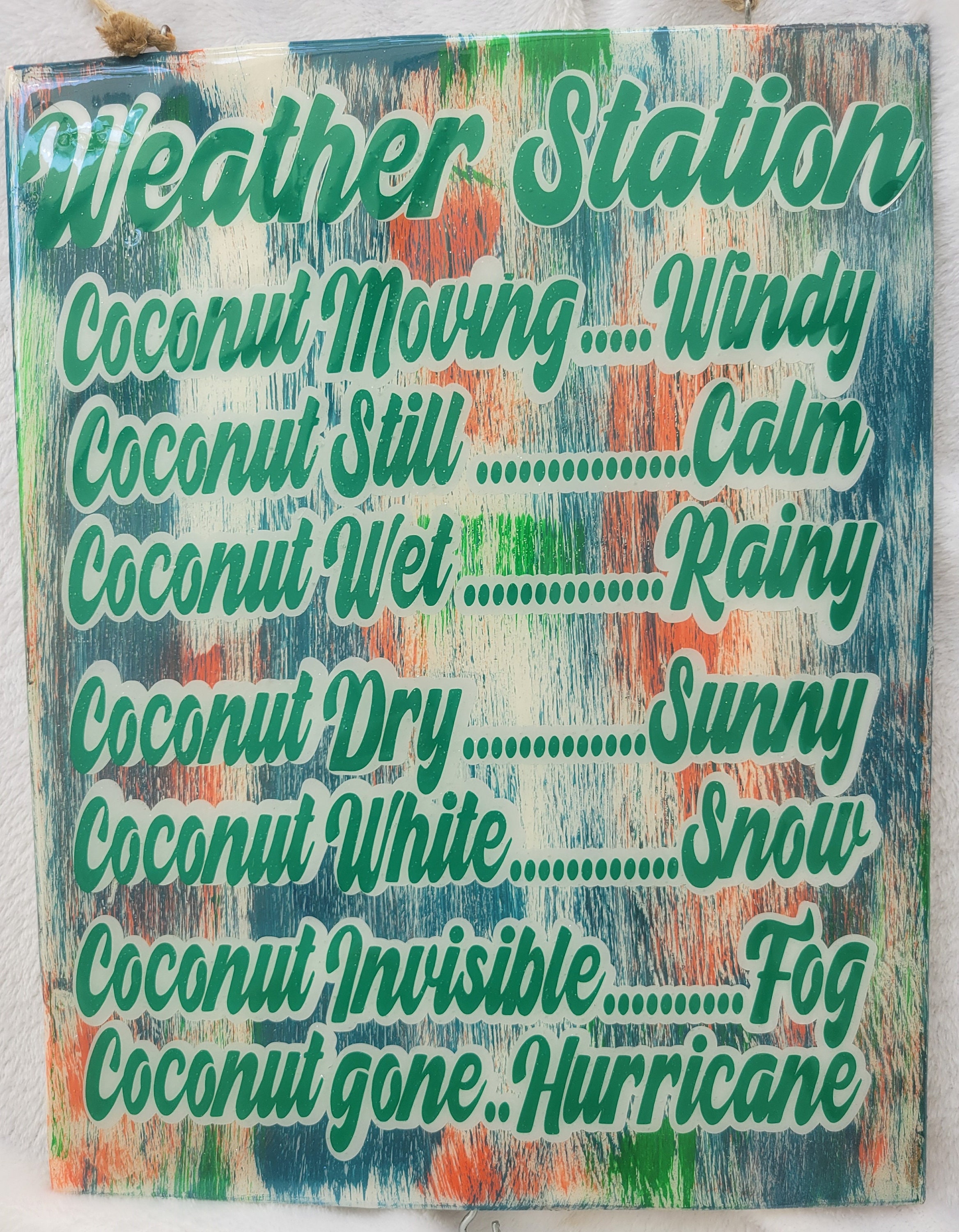 Coconut Weather Sign - Etsy