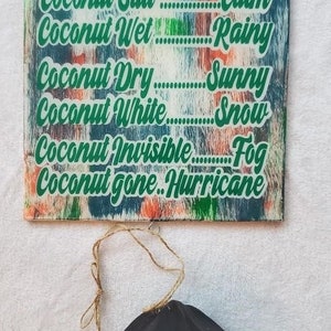 Coconut Weather Sign - Etsy