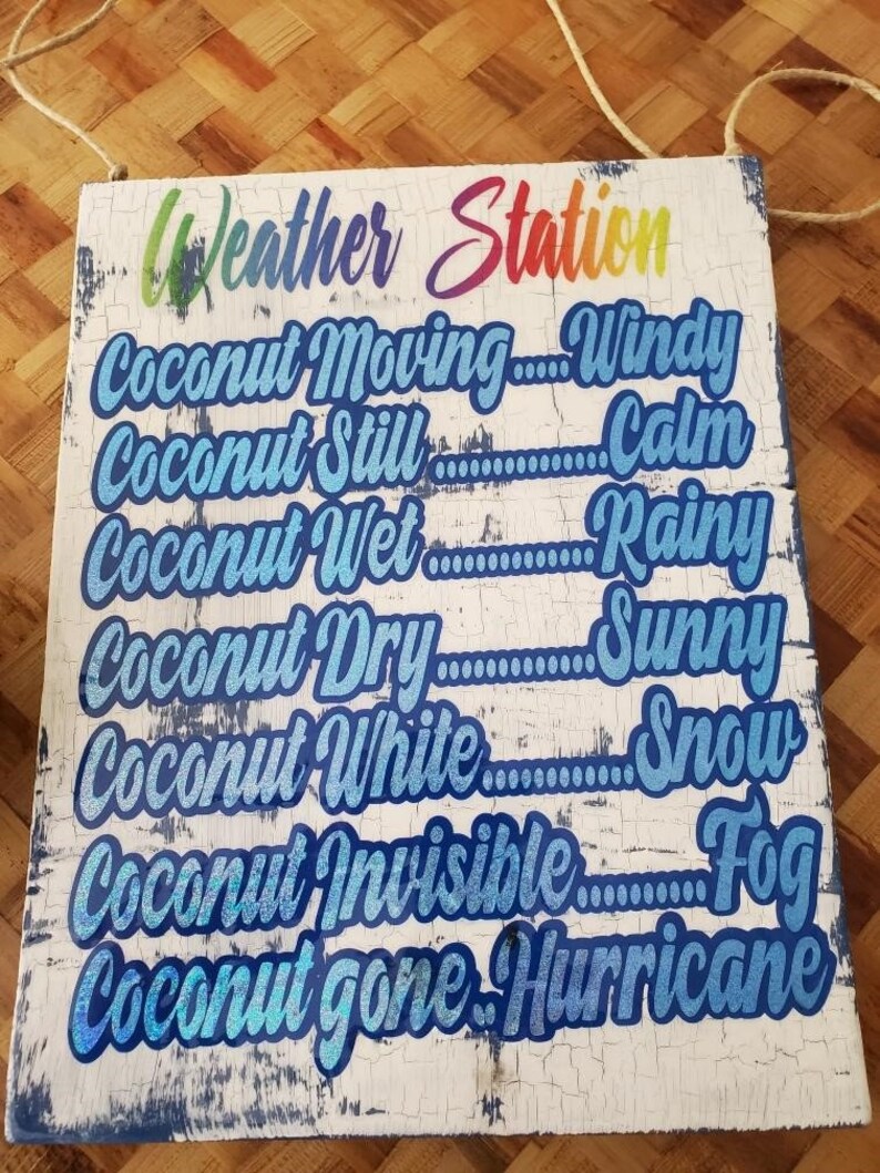 Coconut Weather Sign - Etsy