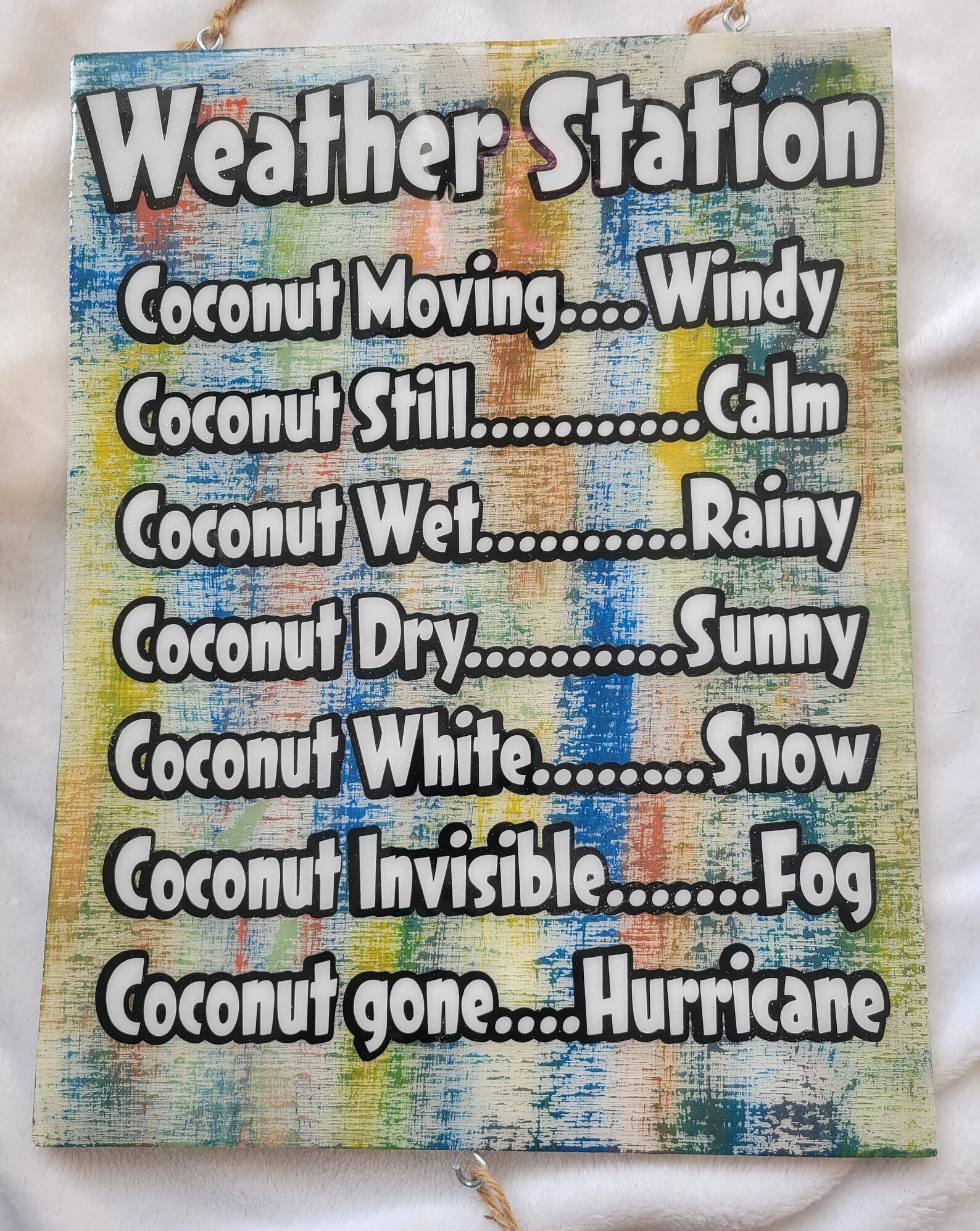 Coconut Weather Sign - Etsy