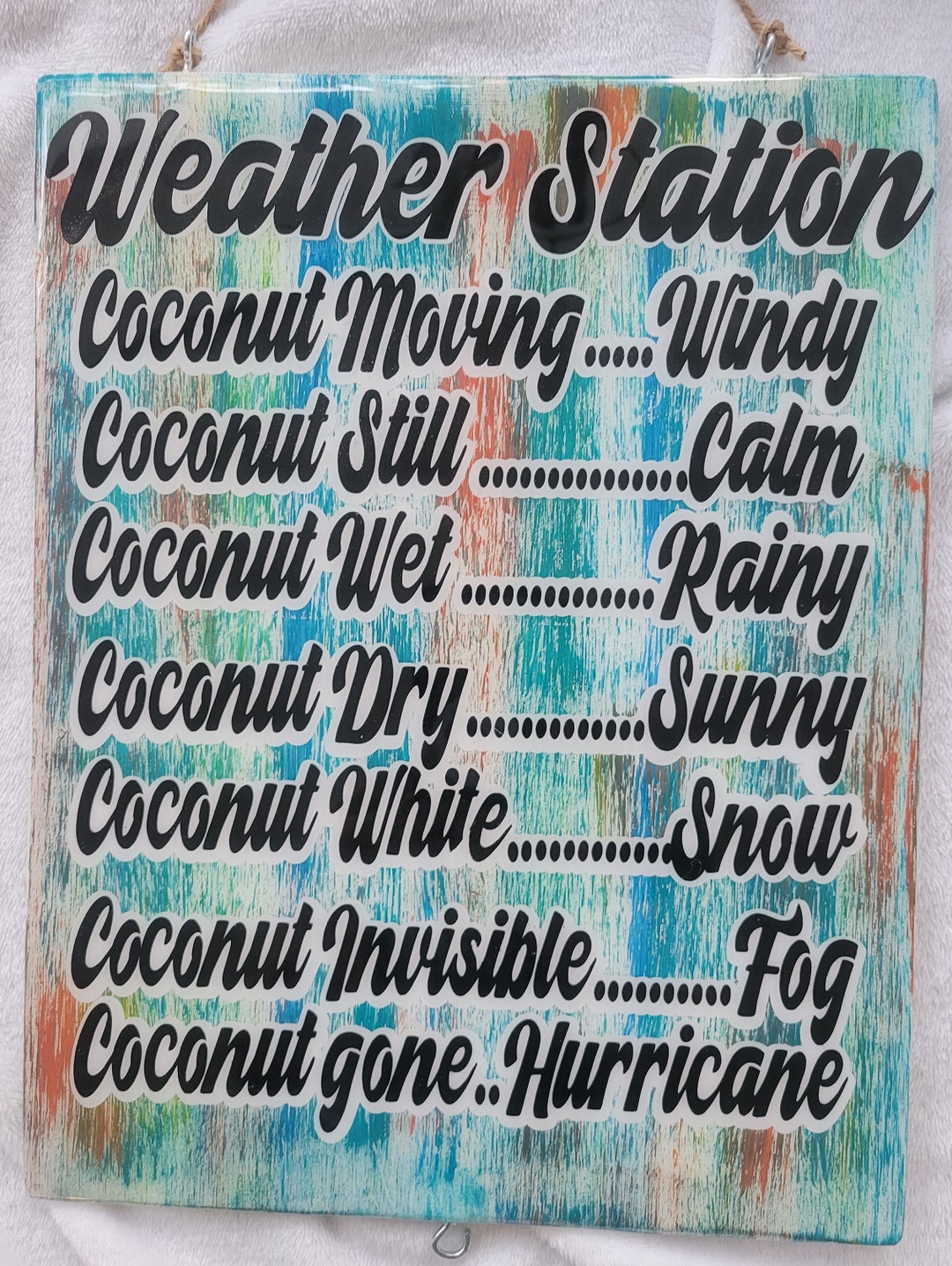 Coconut Weather Sign - Etsy