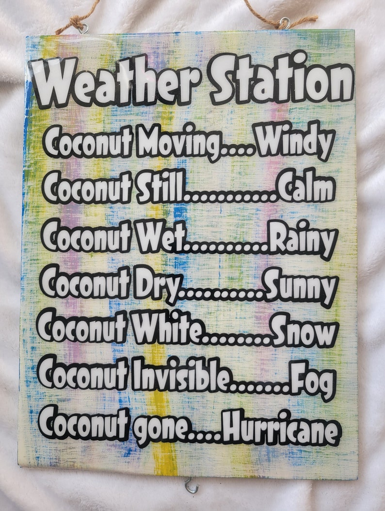 Coconut Weather Sign - Etsy
