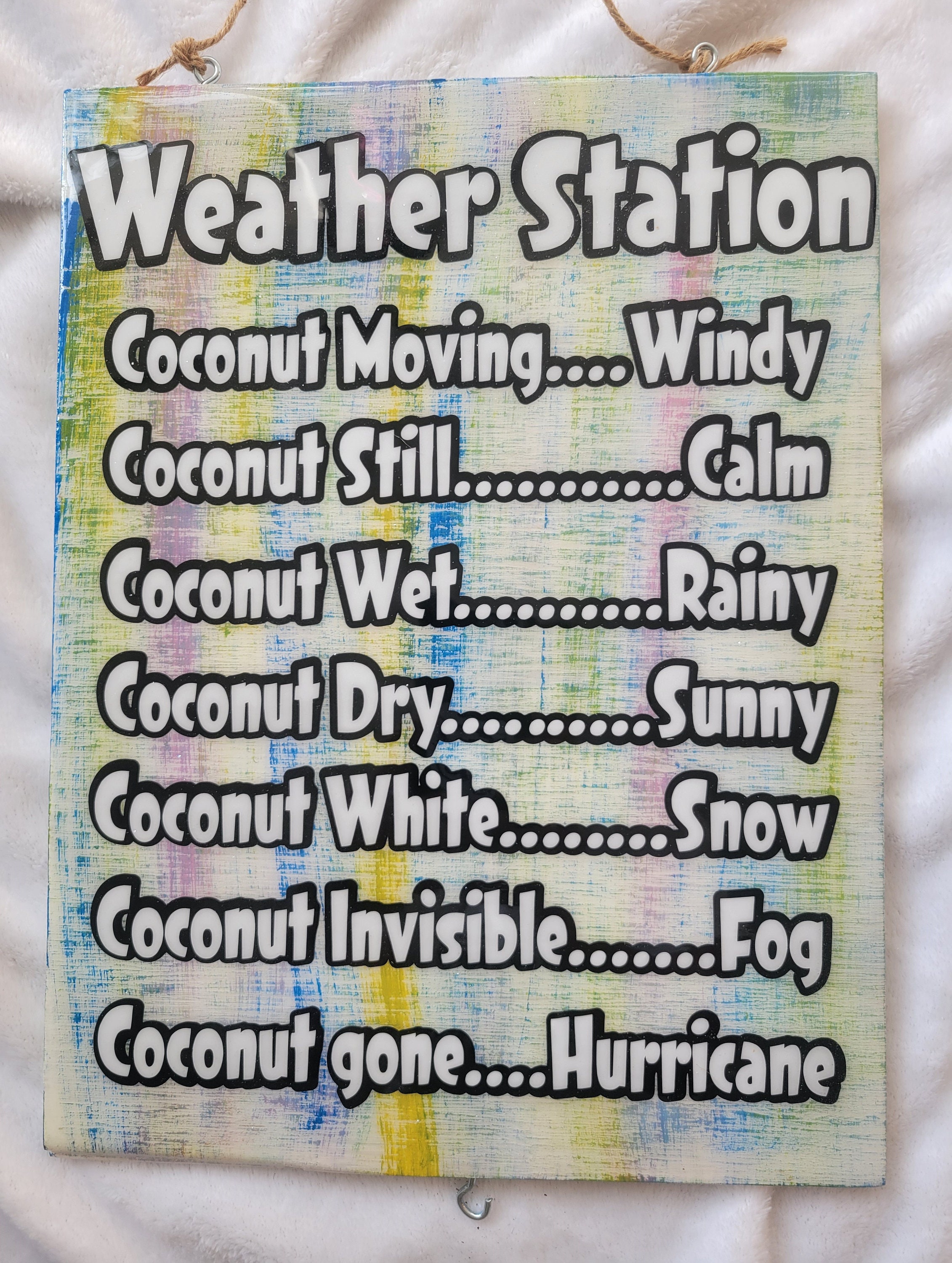 Coconut Weather Sign - Etsy