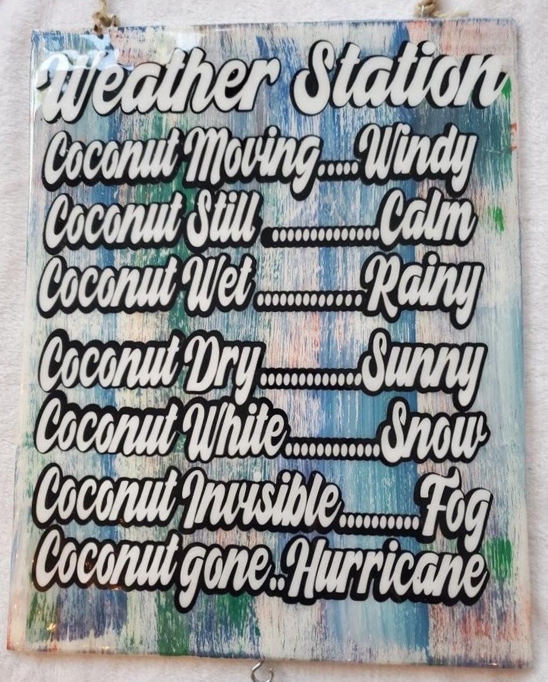 Coconut Weather Sign - Etsy