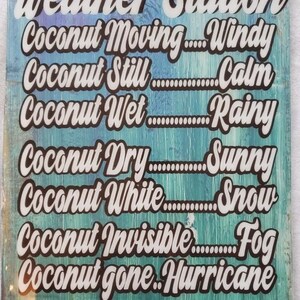 Coconut Weather Sign - Etsy