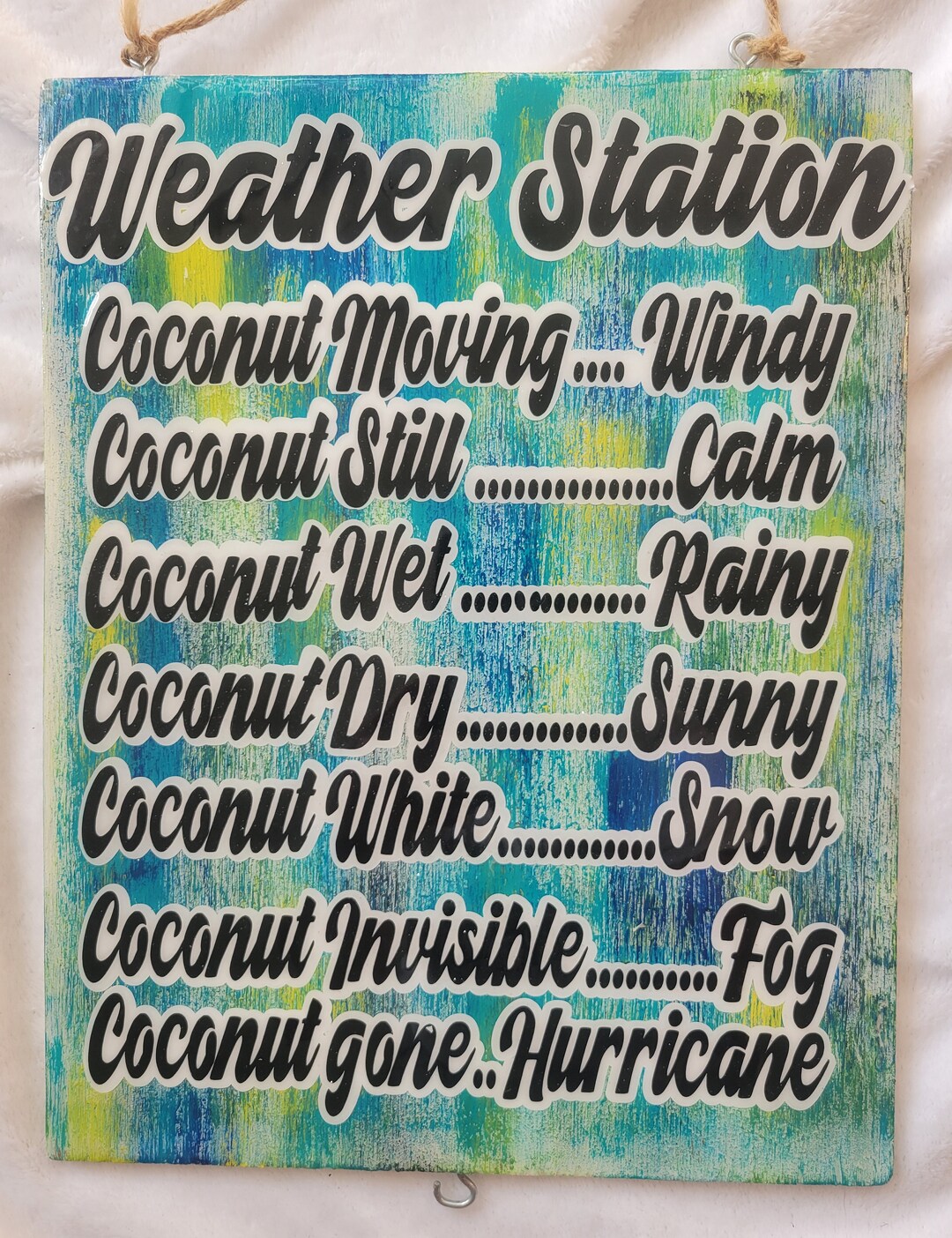 Coconut Weather Sign - Etsy