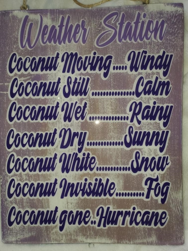 Coconut Weather Sign - Etsy