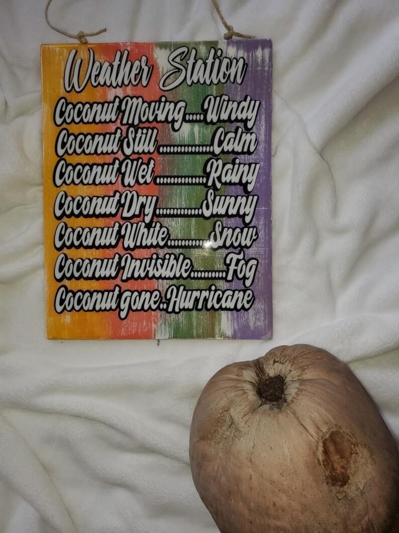 Coconut Weather Sign - Etsy