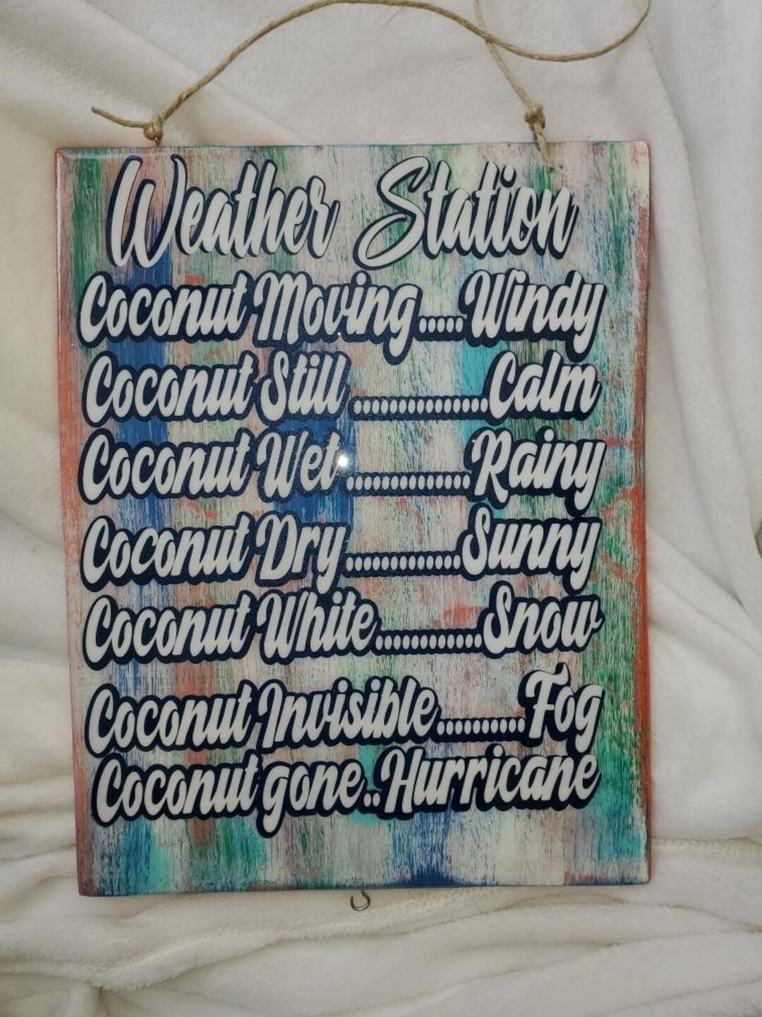 Coconut Weather Sign - Etsy