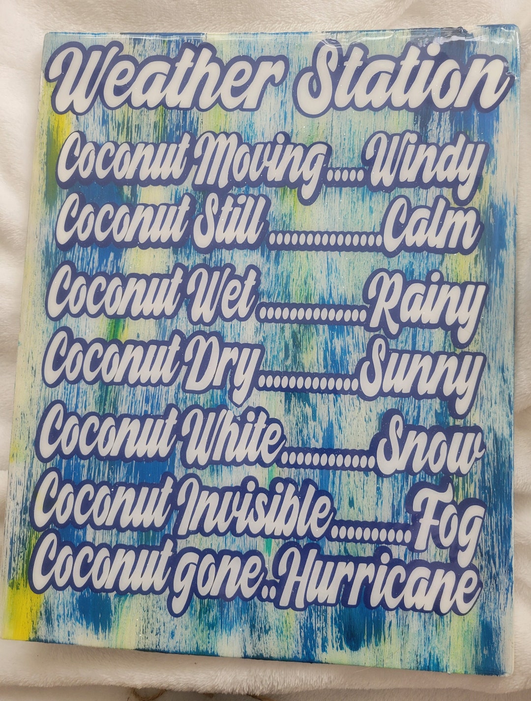 Coconut Weather Sign - Etsy