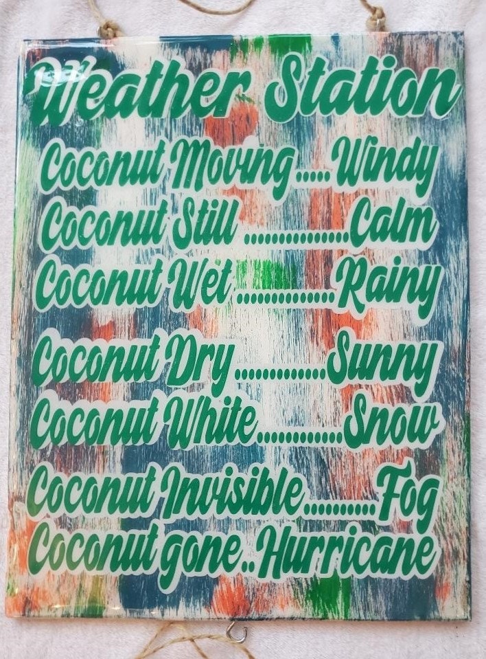 Coconut Weather Sign - Etsy