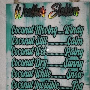 Coconut Weather Sign - Etsy
