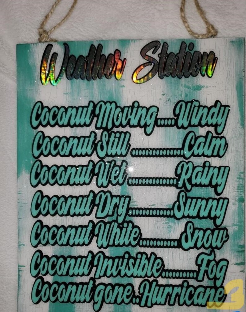 Coconut Weather Sign - Etsy