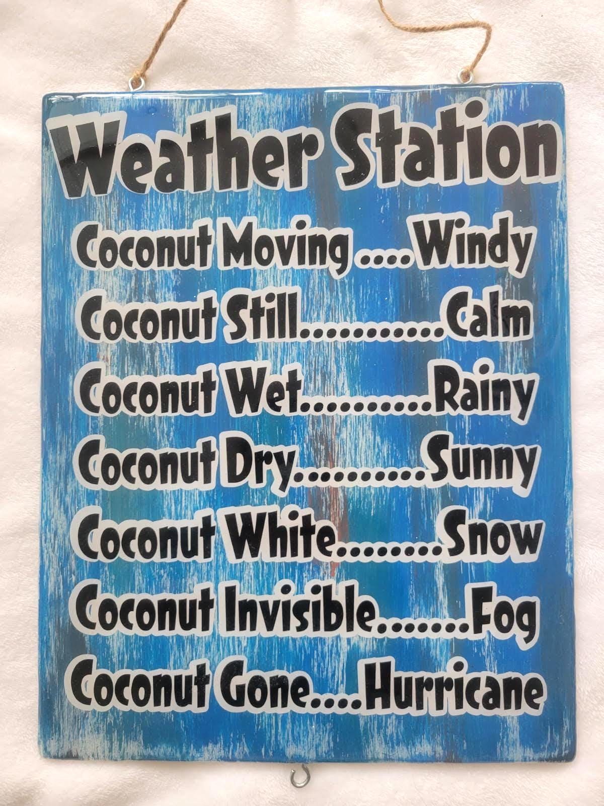 Coconut Weather Sign - Etsy