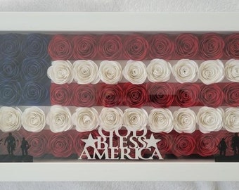 American Flag Shadow Box - Etsy