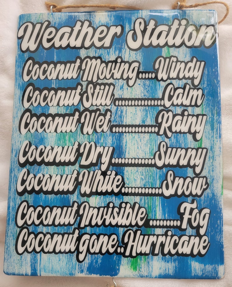 Coconut Weather Sign - Etsy