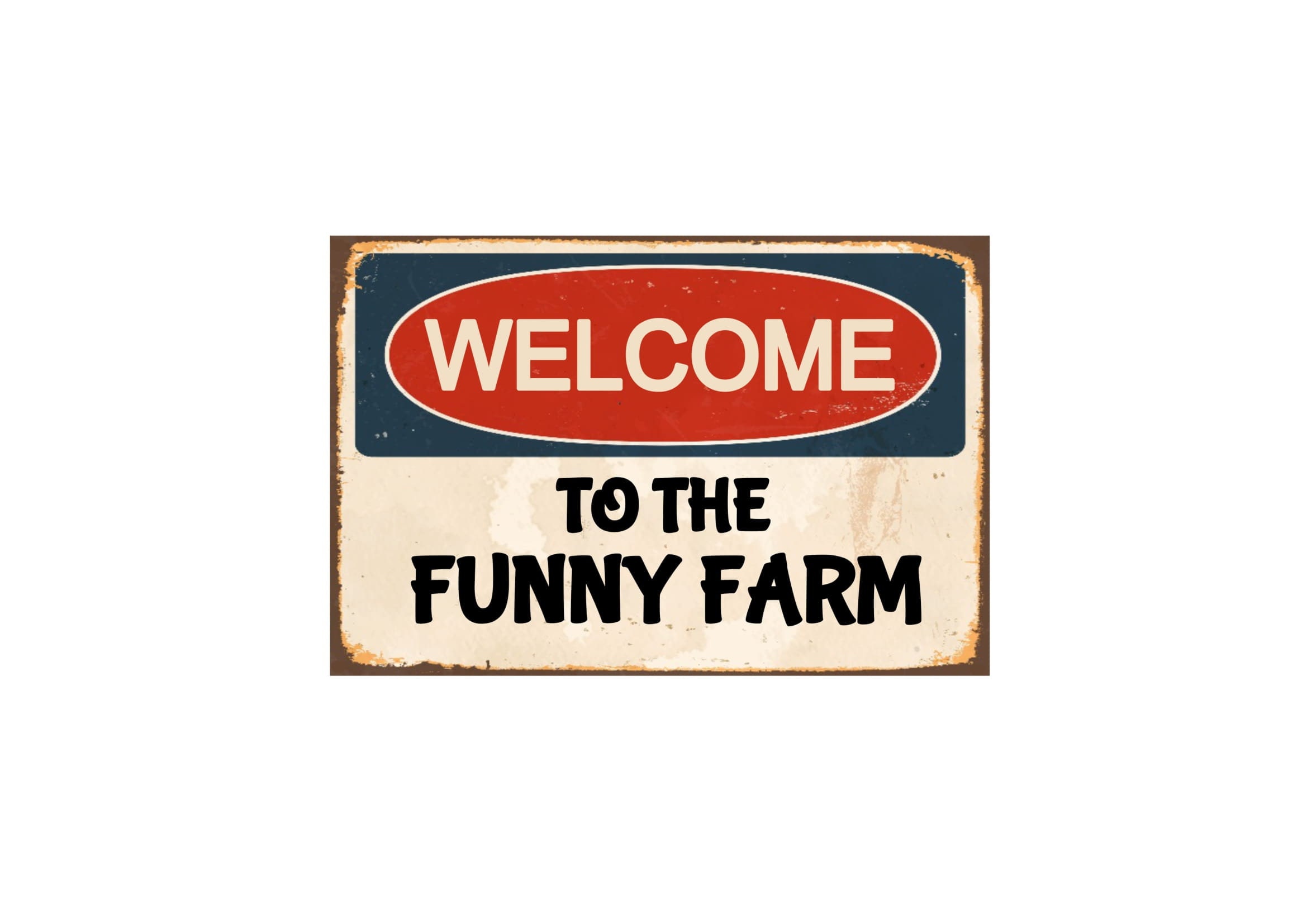 Metal Signs welcome to the funny farm. Retro Funny Wall Plaque | Etsy