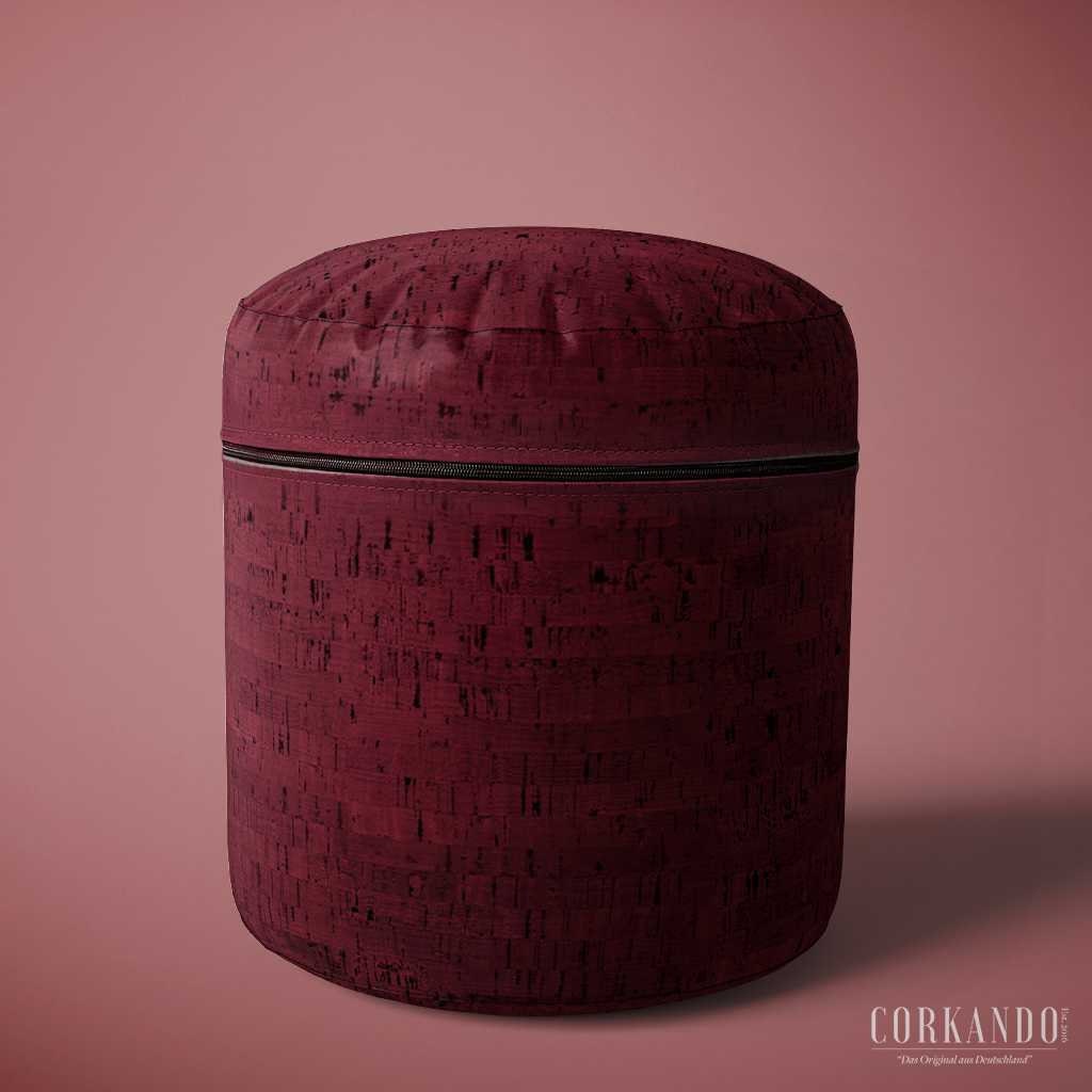 Pouf stool made of cork Wine red | Etsy