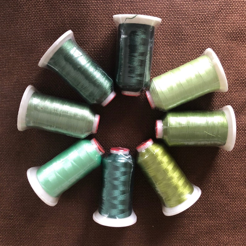Green Tone Polyester Machine Embroidery Thread, 1100 Yards - Etsy