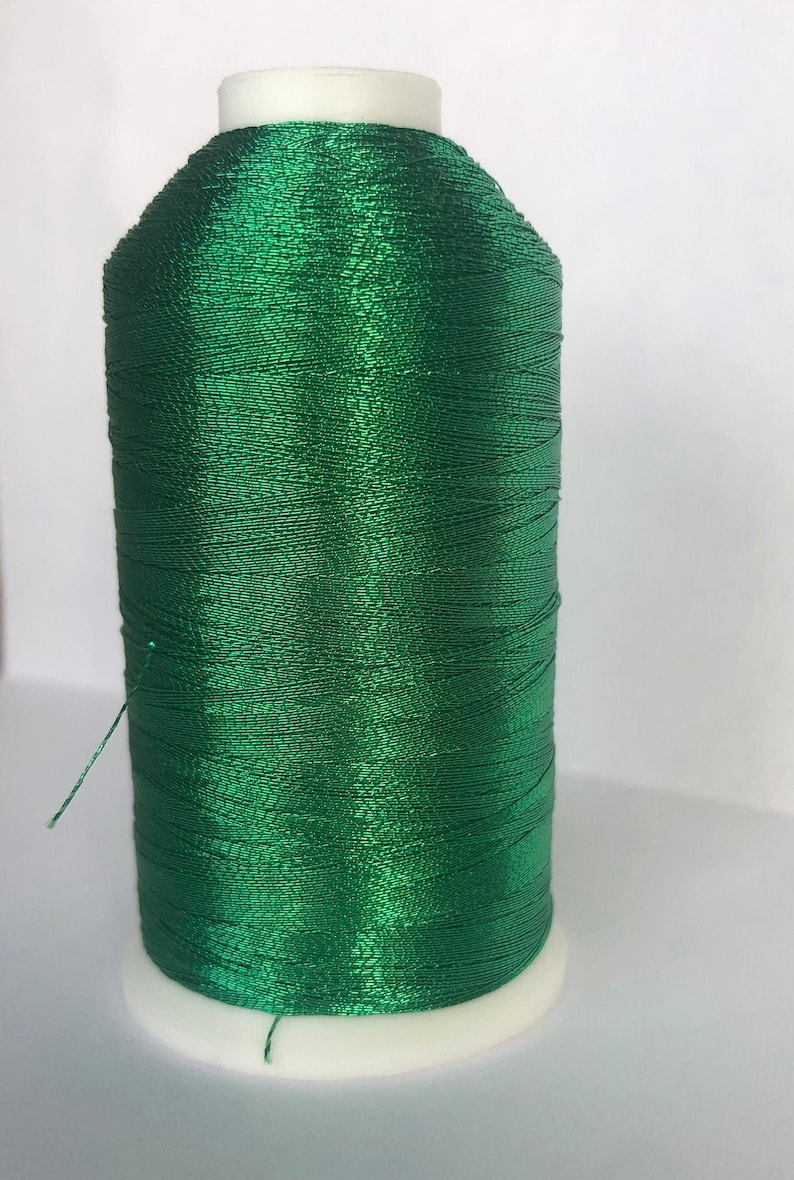 Metallic Embroidery Thread 1100 Yards (1000 Meters). Red, Green, Bronze ...