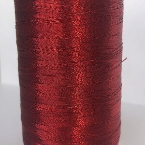 Metallic Embroidery Thread 1100 Yards (1000 Meters). Red, Green, Bronze ...
