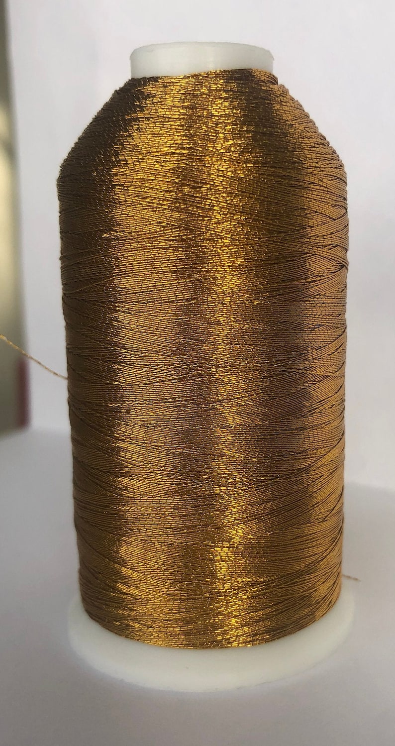 Metallic Embroidery Thread 1100 Yards (1000 Meters). Red, Green, Bronze ...