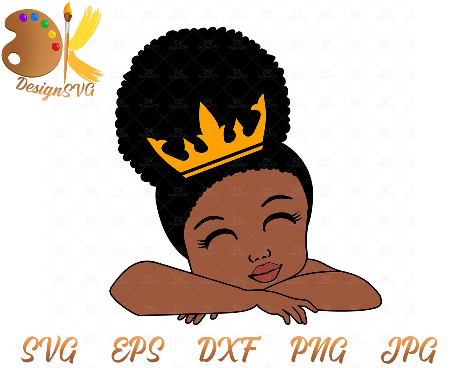 Afro Girl SVG Cute Black Girl SVG Afro Princess SVG - Etsy
