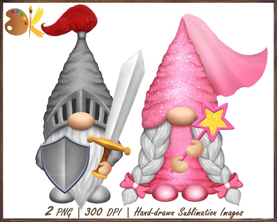 Princess Gnome Sublimation Knight Gnome Png Fairytale | Etsy