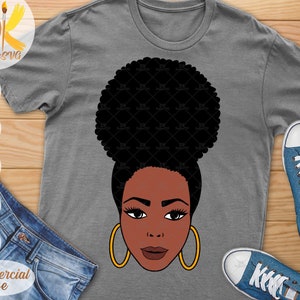 Black Woman With Earrings SVG Afro Woman SVG Afro Lady SVG - Etsy