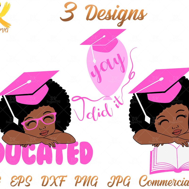Black Girl Graduation Svg - Etsy