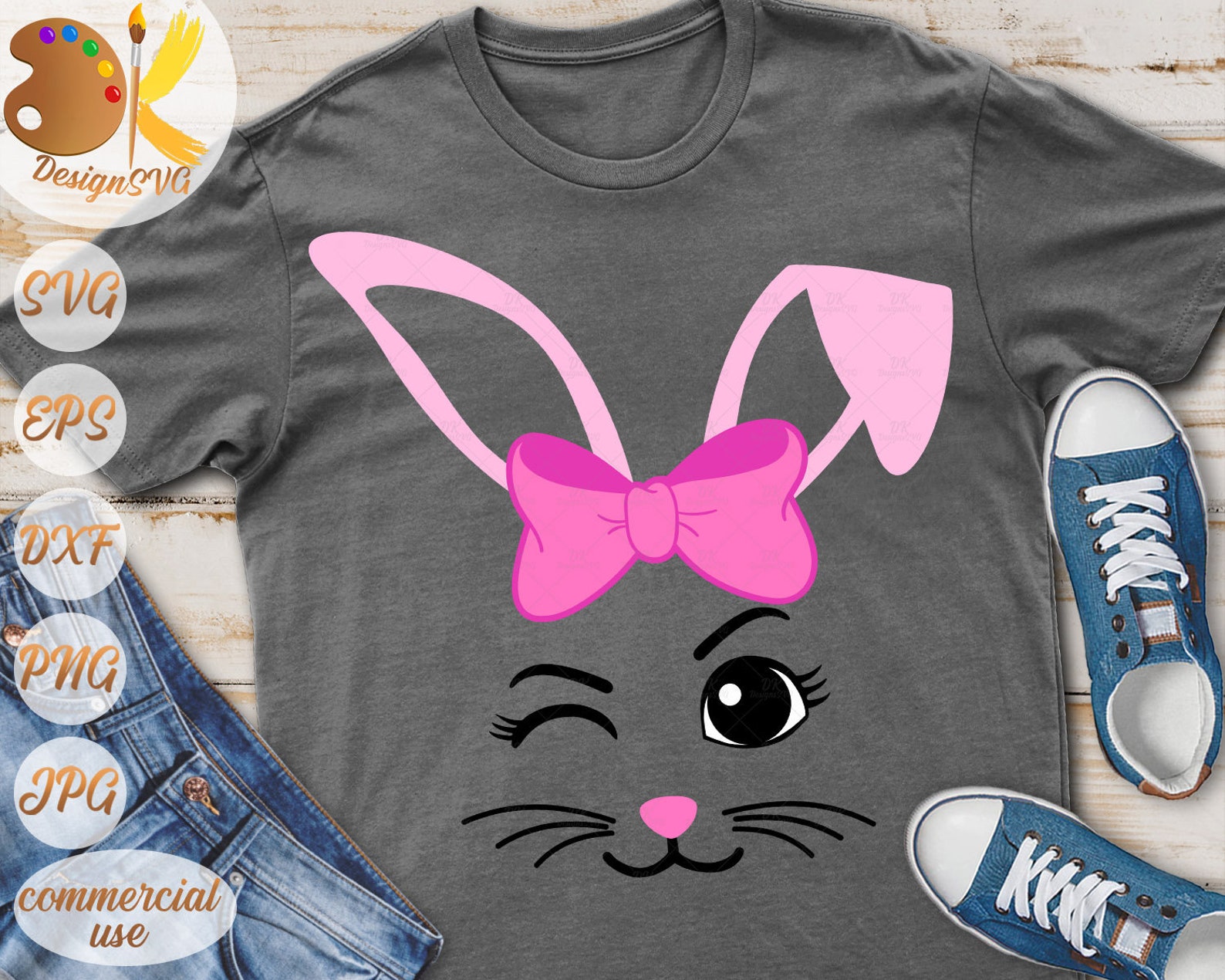 Bunny Face Svg Easter Girl SVG Easter Boy SVG Cute | Etsy