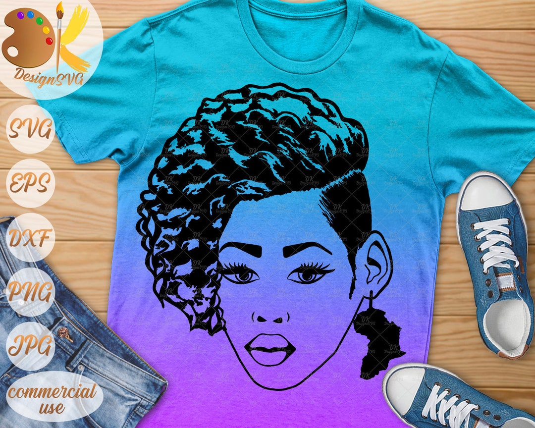 Afro Woman With Earrings SVG | Black Woman SVG | Strong Afro Girl SVG ...
